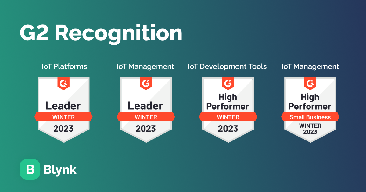 Blynk named Leader in IoT Platforms category by G2