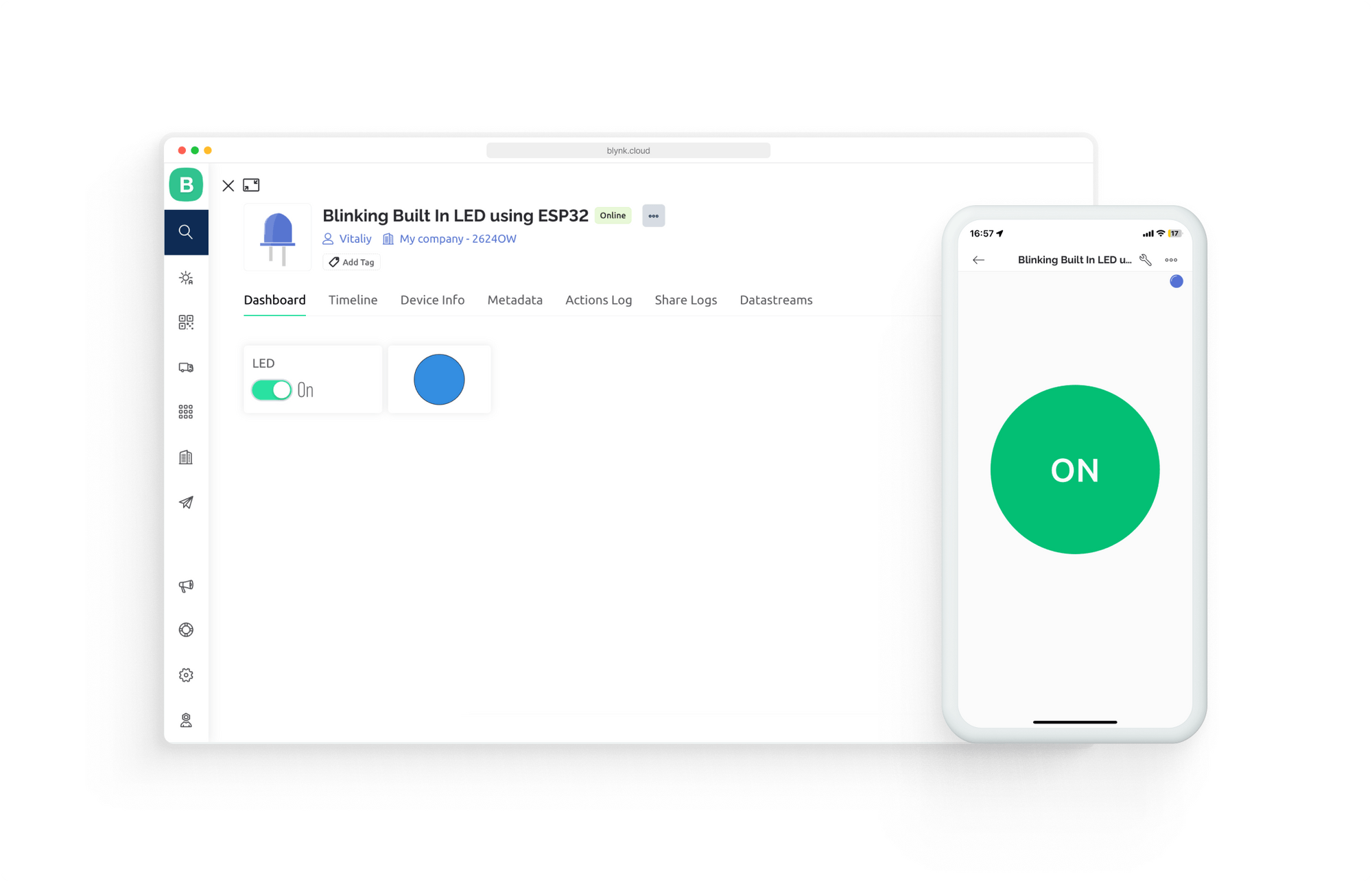 Blink an LED with ESP32