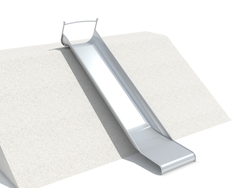 Large Ground Slide w/ Safety Rail | Morti Sport & Play Equipment