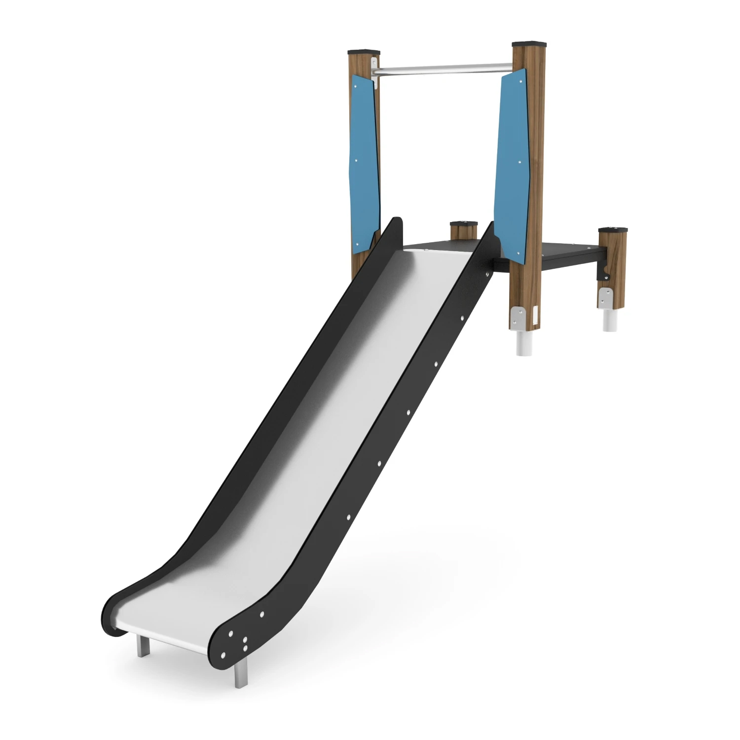 Small Colourful Embankment Steel Slide with Platform | Morti Sport ...