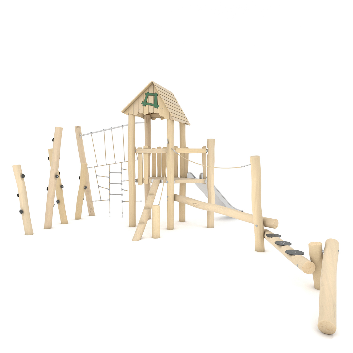 Medium-Sized Wooden Play Structure | Morti Sport & Play Equipment