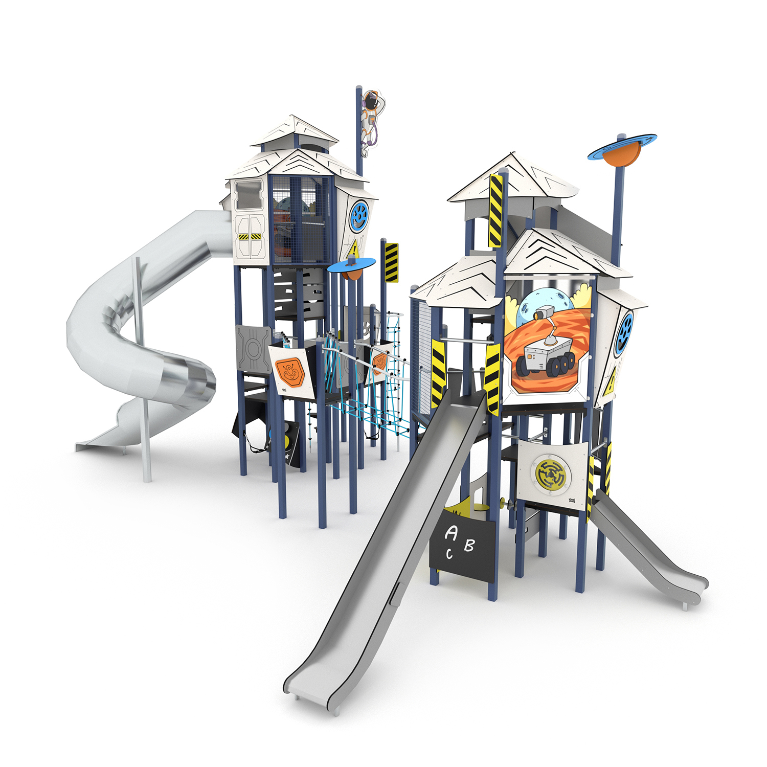 Small Double Space-Themed Play Structure | Morti Sport & Play Equipment