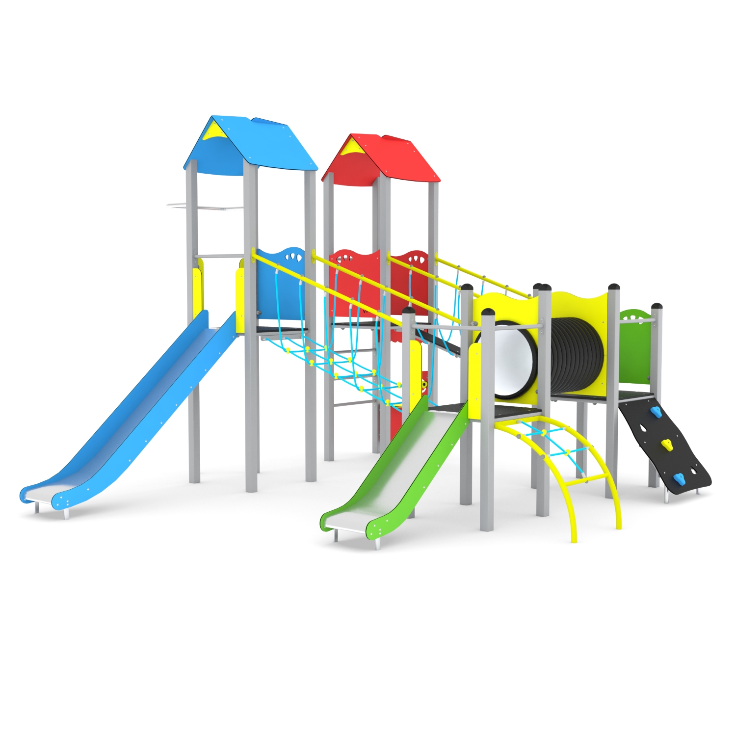 Small Colourful Double Steel Play Structure 1 | Morti Sport & Play ...