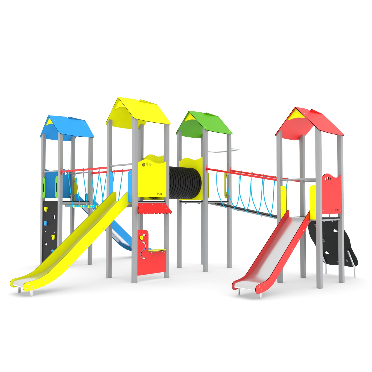 Small Colourful Triple Steel Play Structure 1 | Morti Sport & Play ...