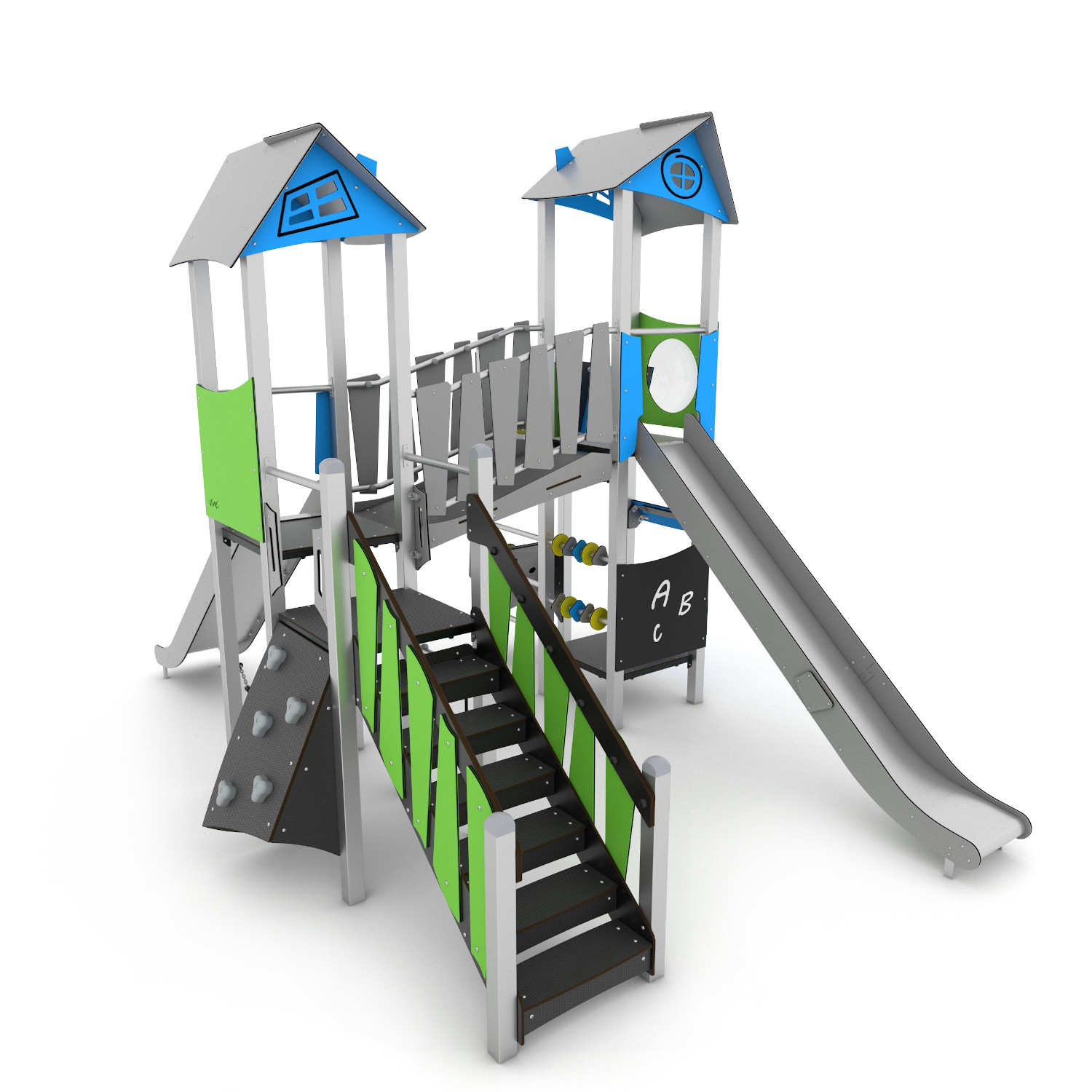 Small Colourful Double Steel Play Structure 2 | Morti Sport & Play ...