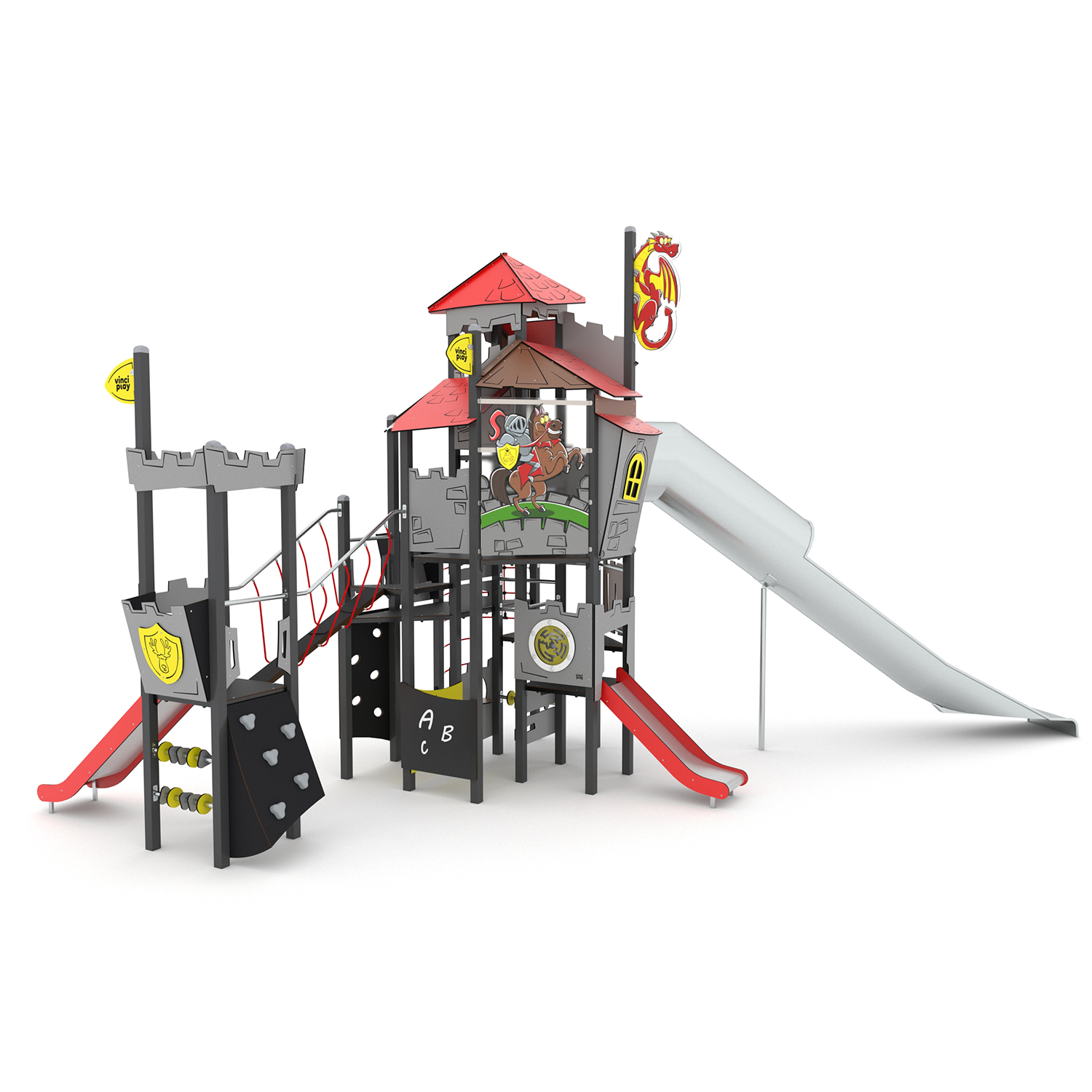 Small Double Castle-Themed Play Structure B | Morti Sport & Play Equipment