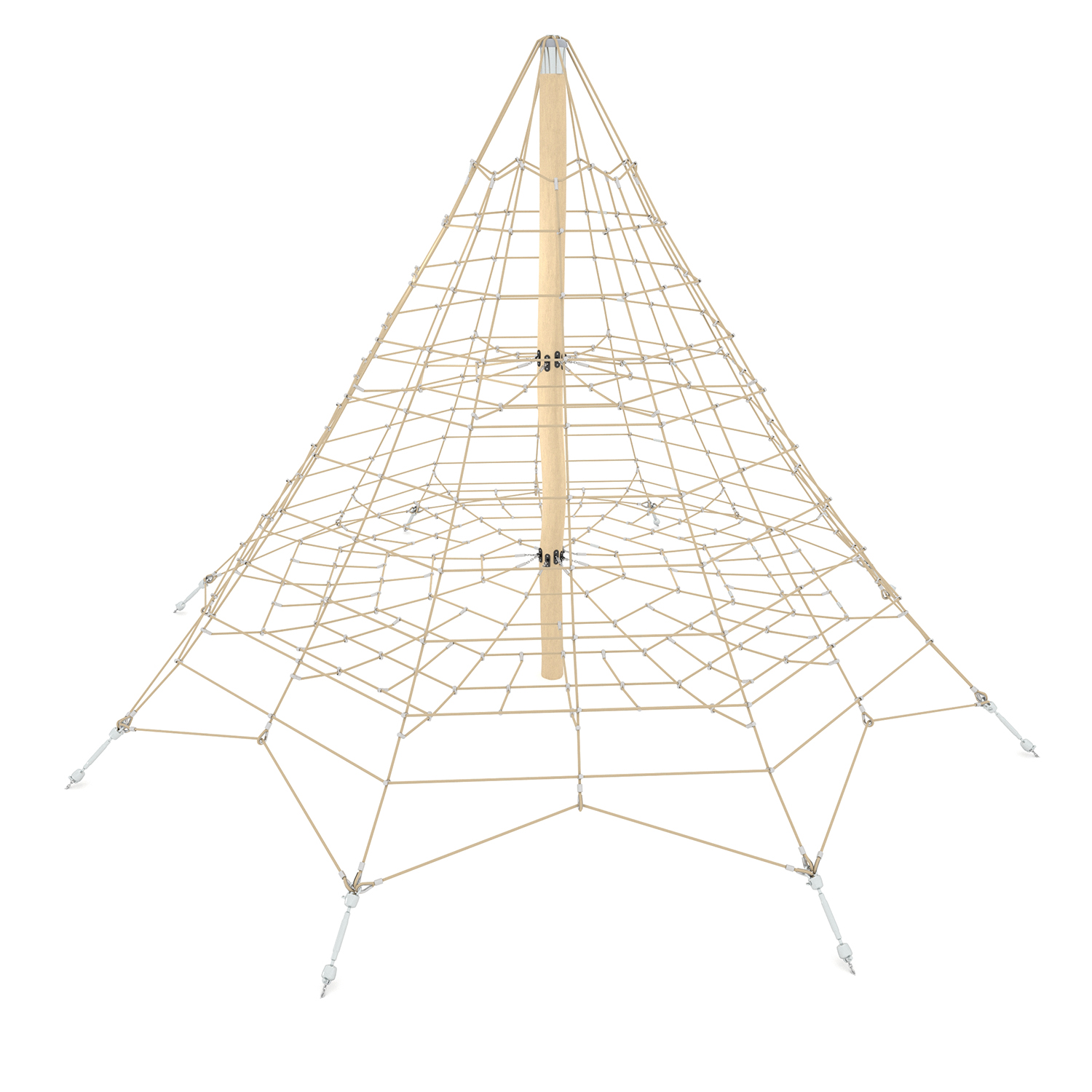 Robinia Wood Climbing Net Pyramid Structure | Morti Sport & Play Equipment