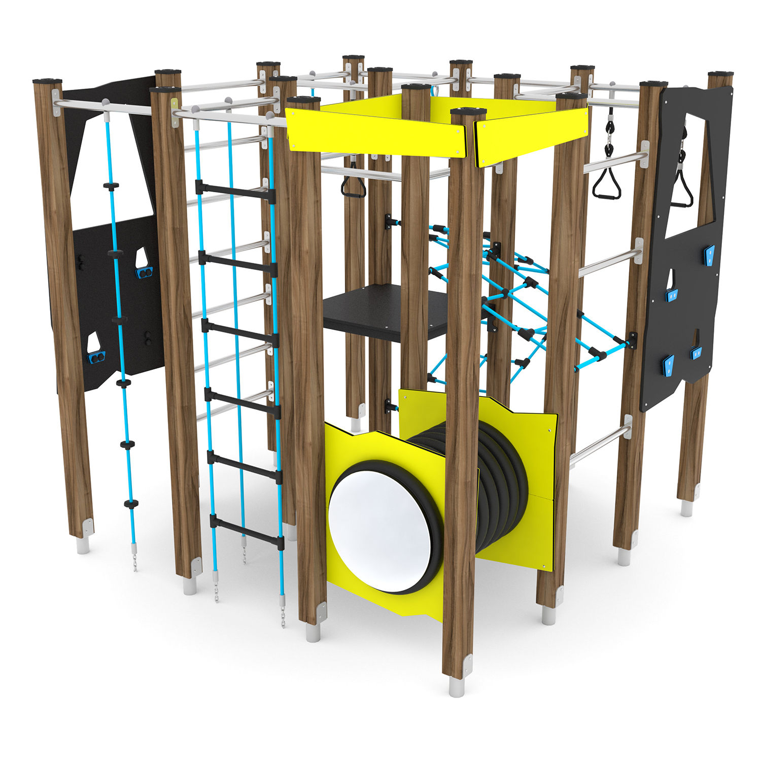 Square Wooden Climbing Structure | Morti Sport & Play Equipment