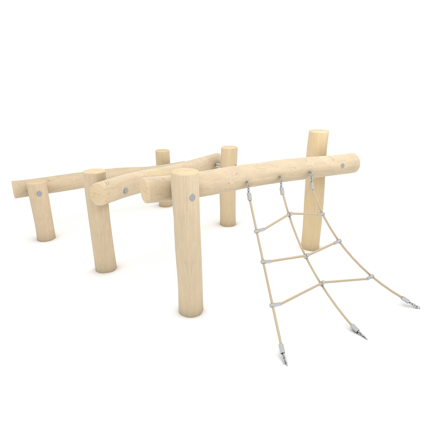 Wooden Balance Beams w/ Net 2 | Morti Sport & Play Equipment