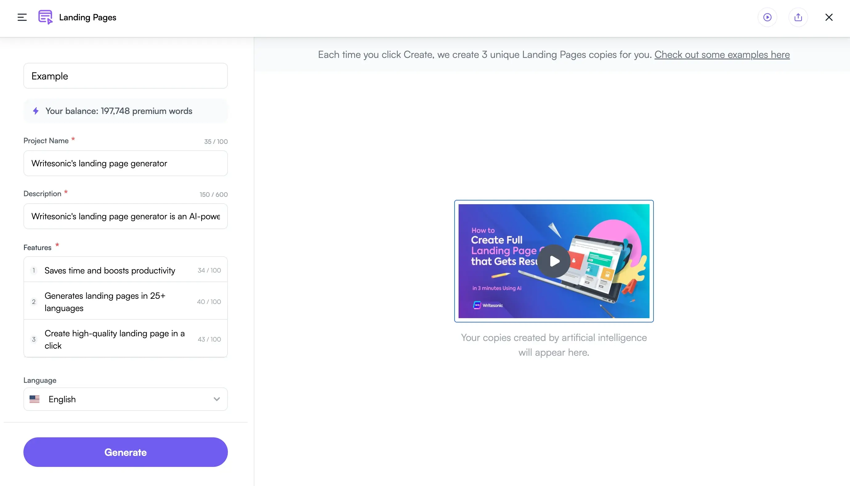 Website Copy and Landing Page Generator | Writesonic.com