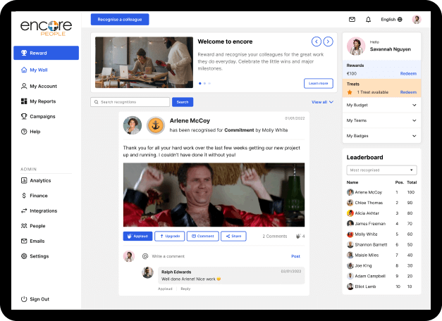 P2P social rewards and recognition platform | encorePeople