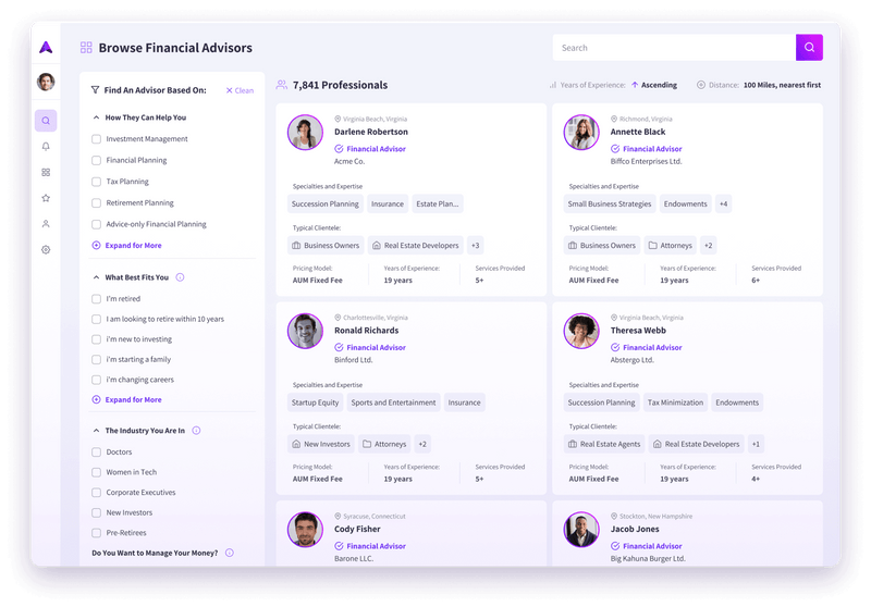 Find a Financial Advisor for free | AdvisorFinder