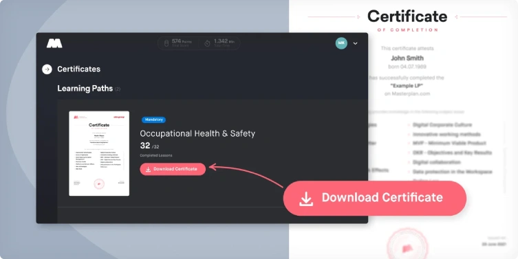 Masterplan Certificates – this is important