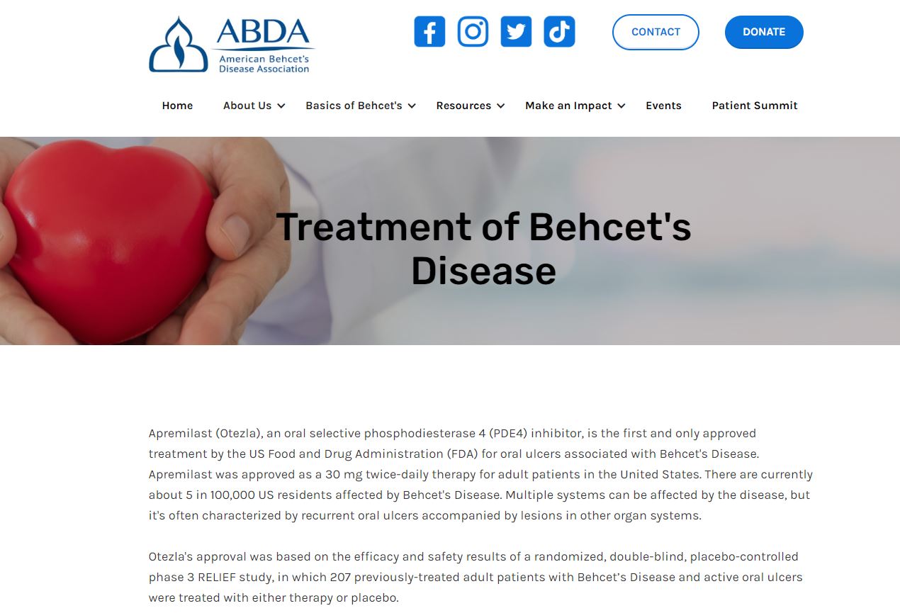 Treatment of Behcet's Disease