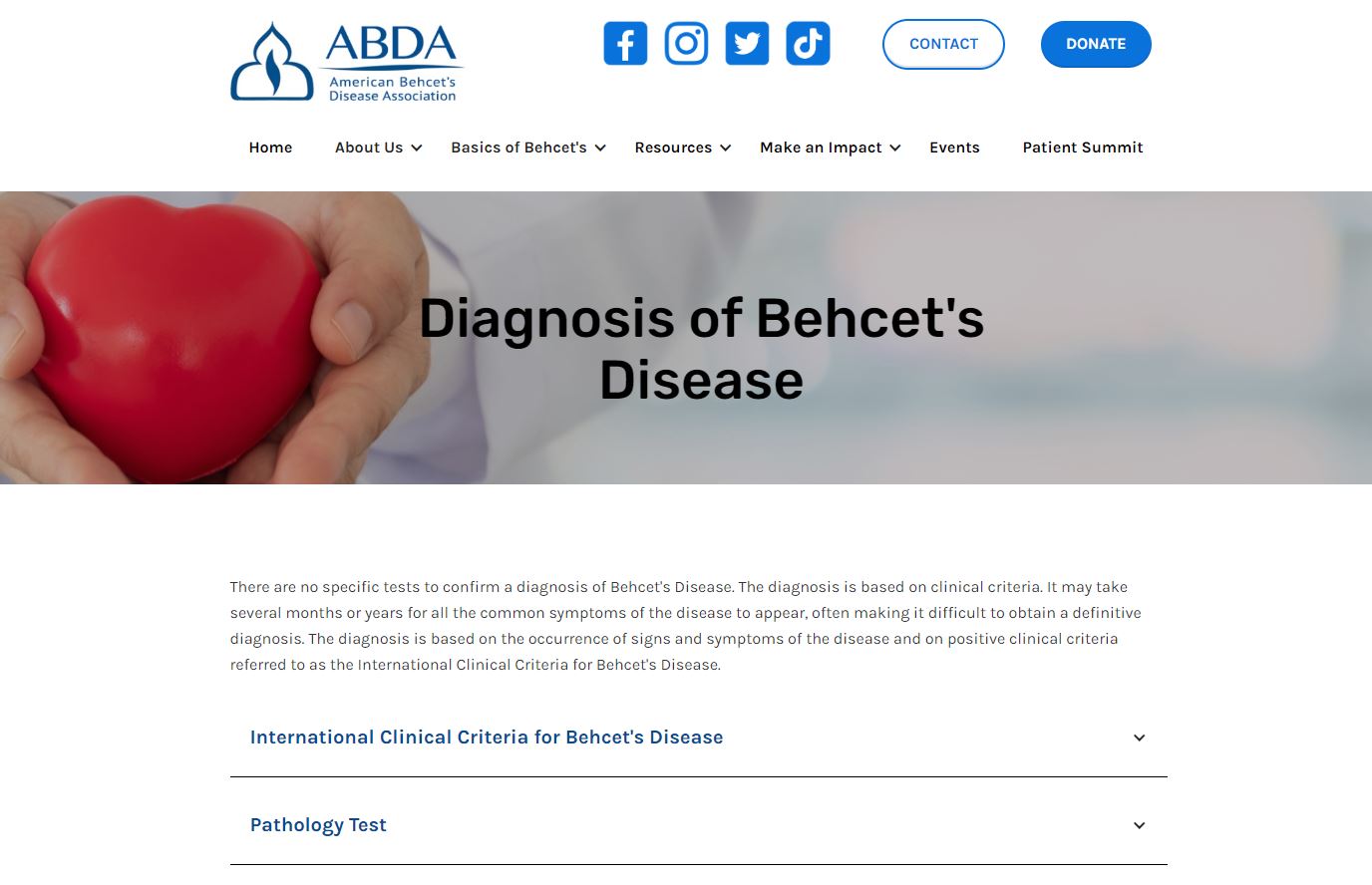 Diagnosis of Behcet's Disease