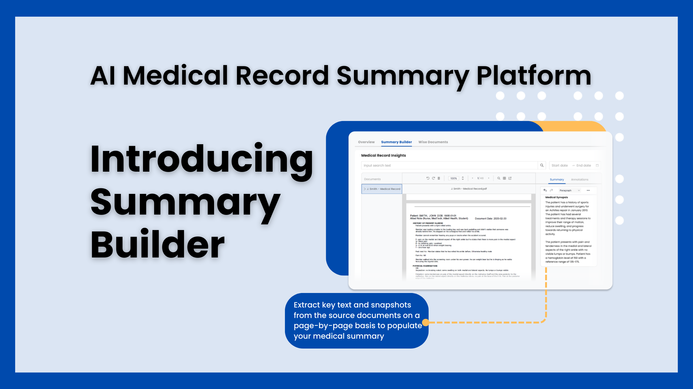 Wisedocs • Blog: AI Medical Record Summaries Platform: Introducing ...