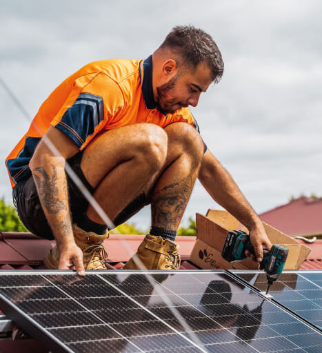 Man Solar System Installation
