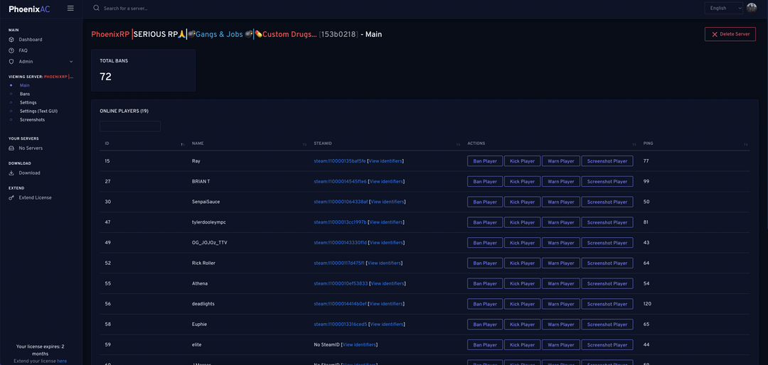 PhoenixAC | Best FiveM AntiCheat | Now Detecting Eulen Features