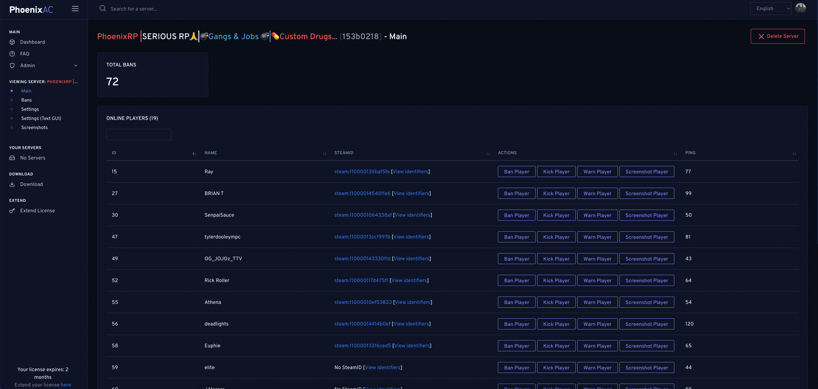 PhoenixAC | Best FiveM AntiCheat | Now Detecting Eulen Features