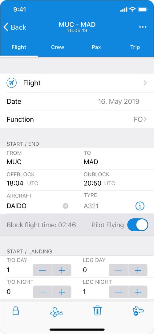 Pilot Logbook - OffBlock