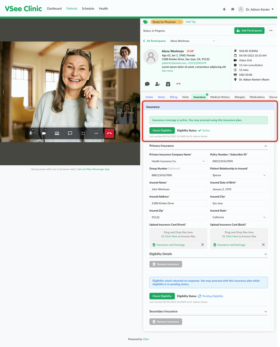 Essentials Telehealth Productivity Features | VSee