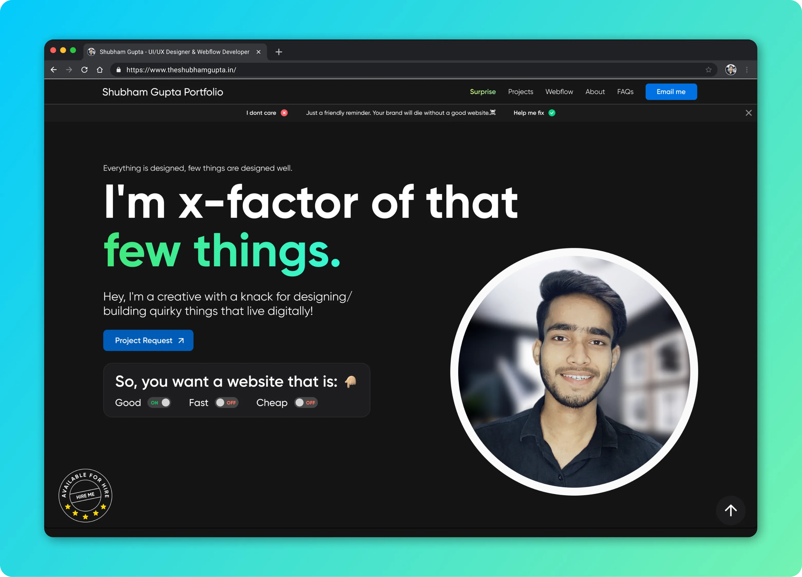 Shubham Gupta - UI/UX Designer & Webflow Developer