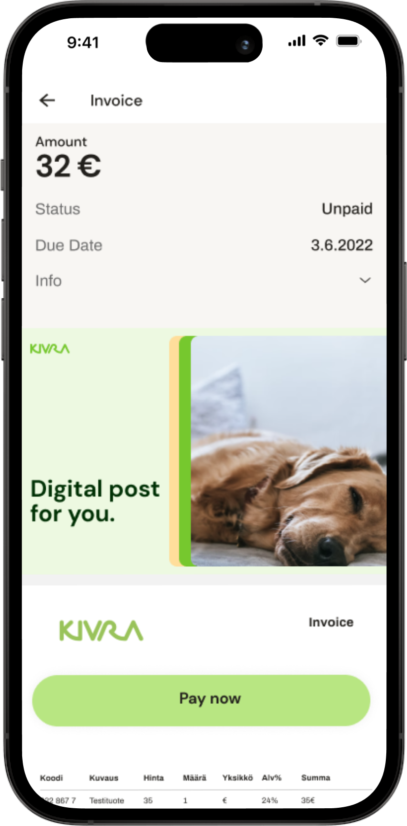 Kivra | Use case | Neonomics