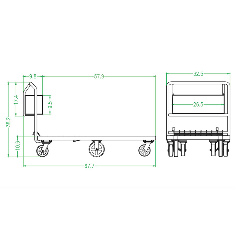 616P 30x60 Six Wheel Nesting Platform Carts with rear basket | Premier ...