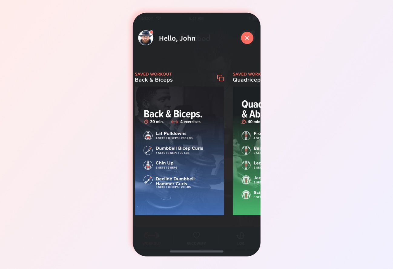 Fitbod Workout Mobile App Redesign - Greg Pammer Portfolio
