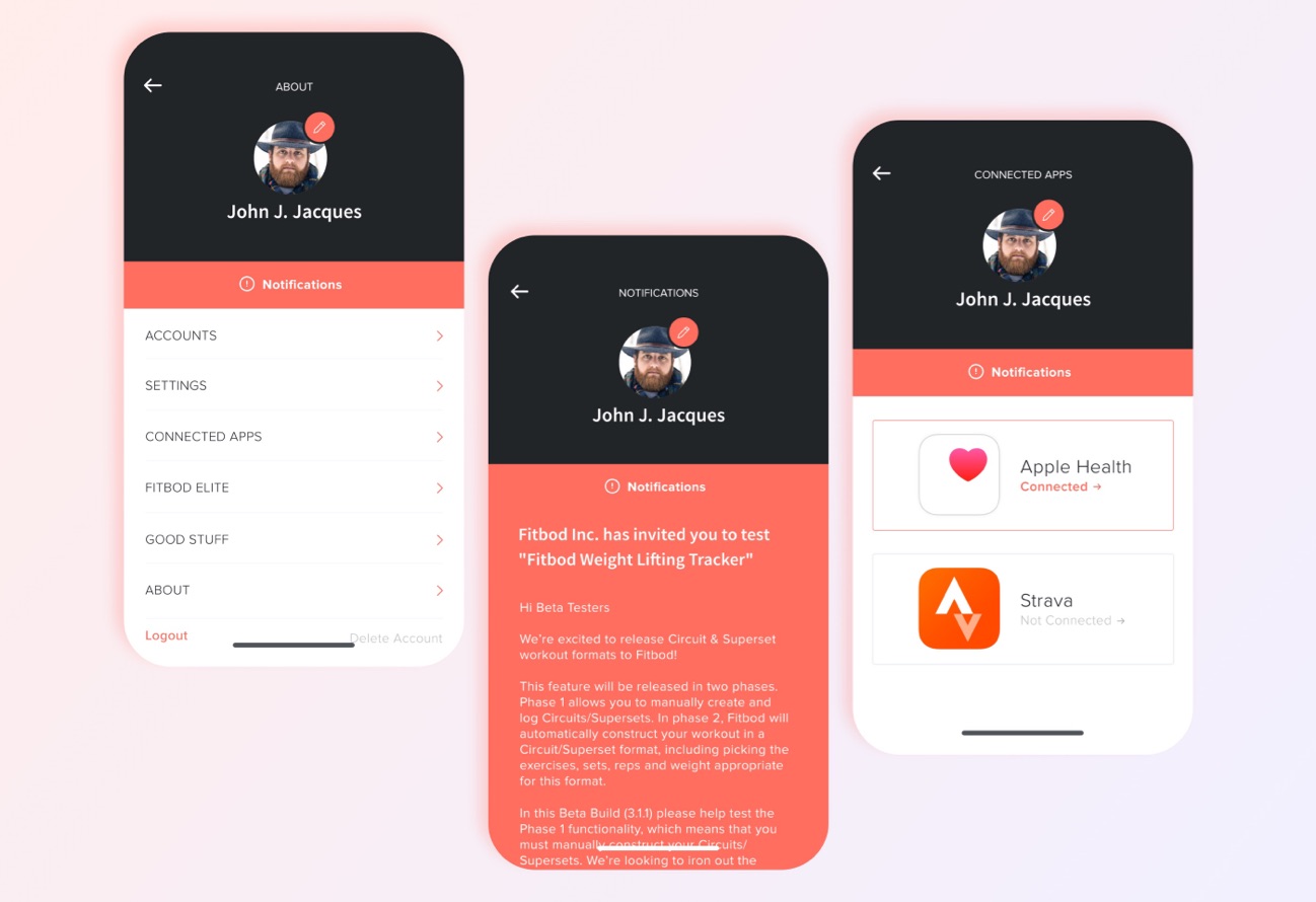 Fitbod Workout Mobile App Redesign - Greg Pammer Portfolio