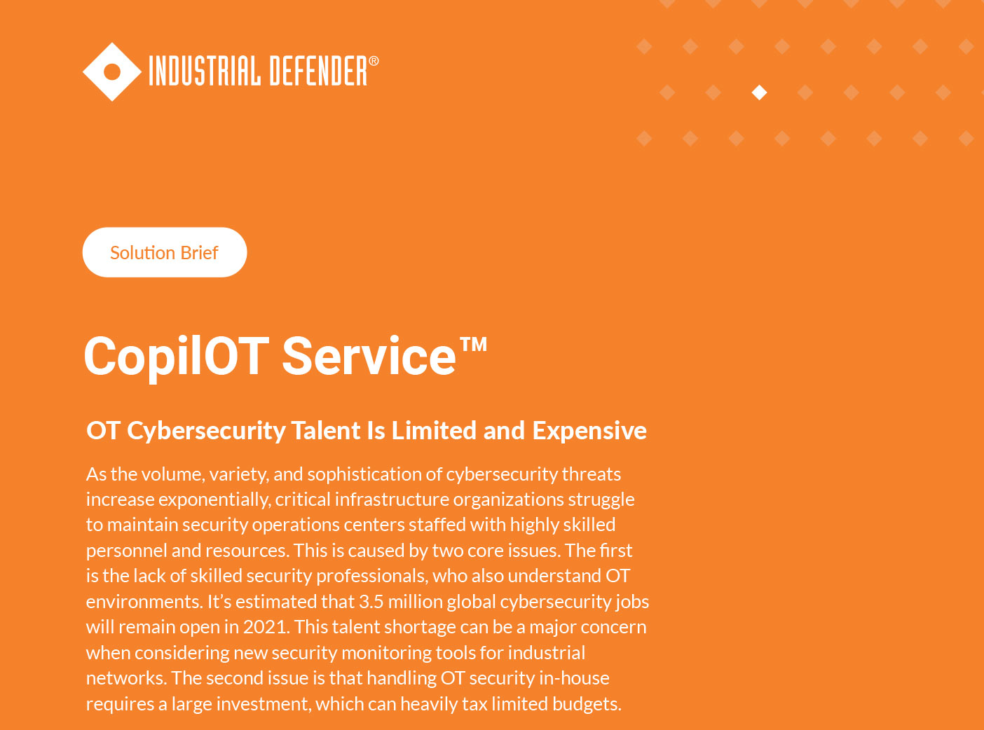 Solution Brief: Industrial Defender CopilOT Service™ | Industrial Defender