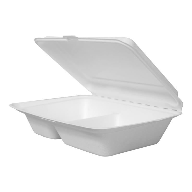 Compostable 3 Compartment Sugarcane Food Packaging Container