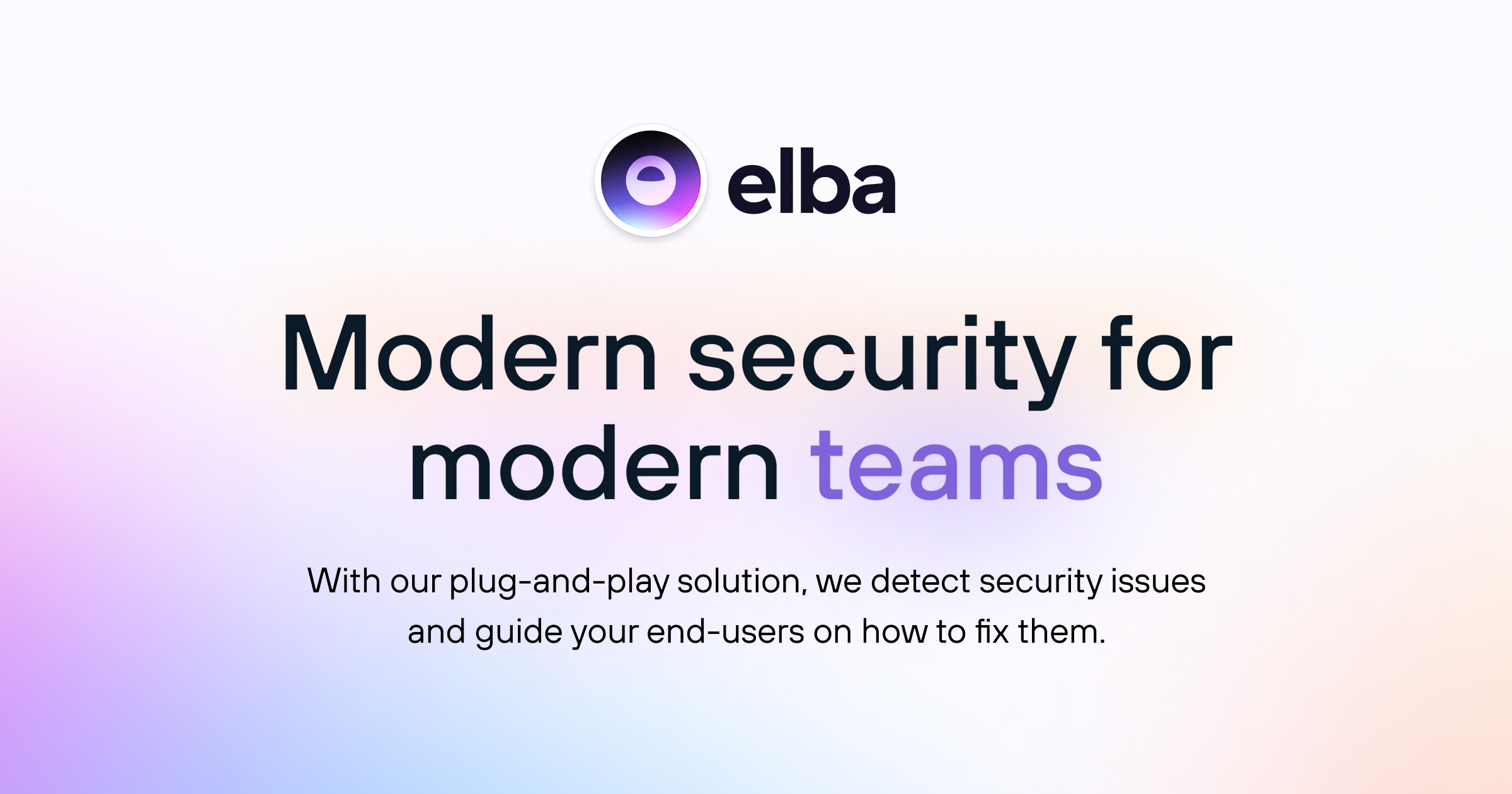 Elba Modern Security For Modern Teams