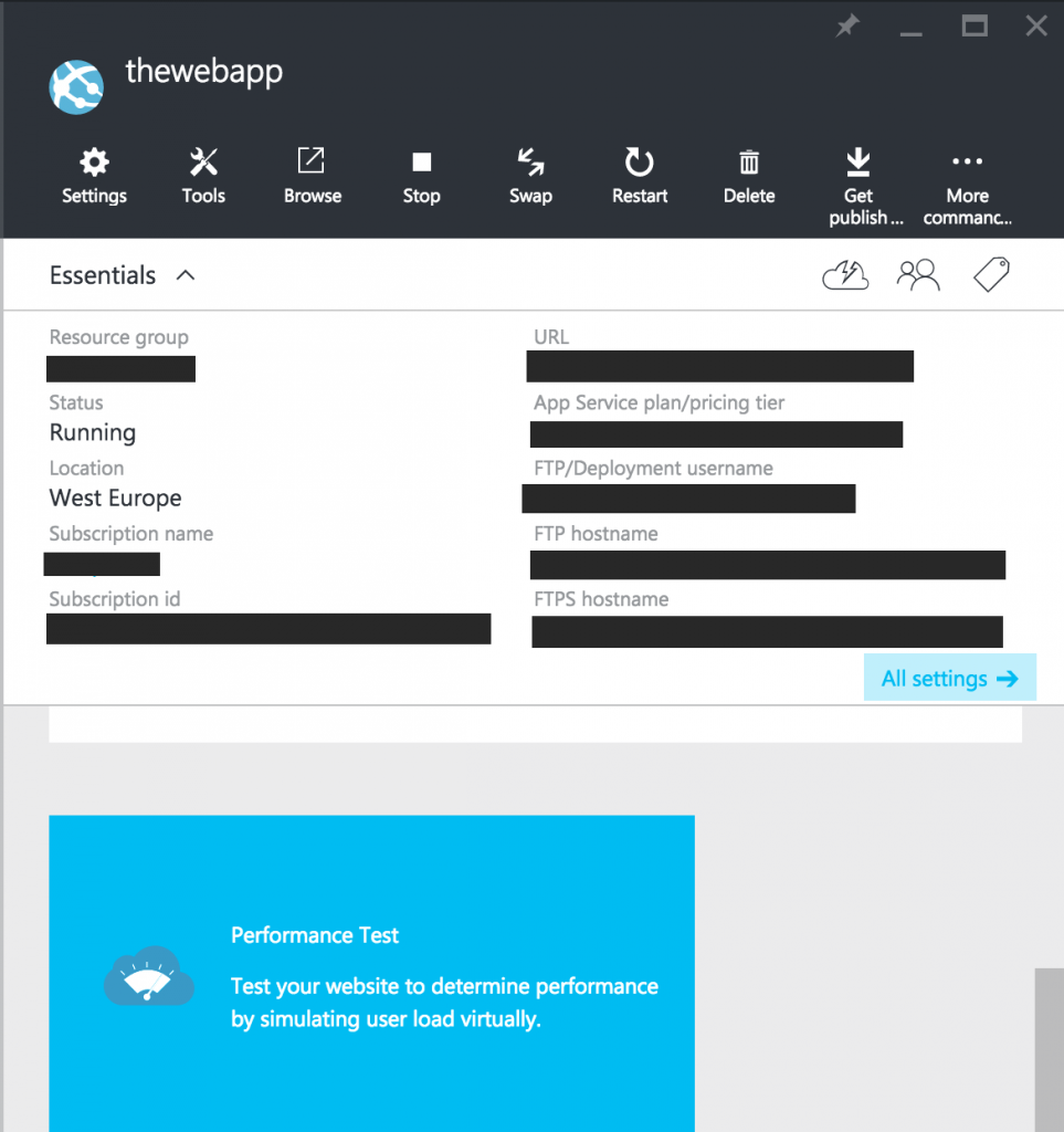 Performance tests against App Services in Azure | Redeploy | Redeploy