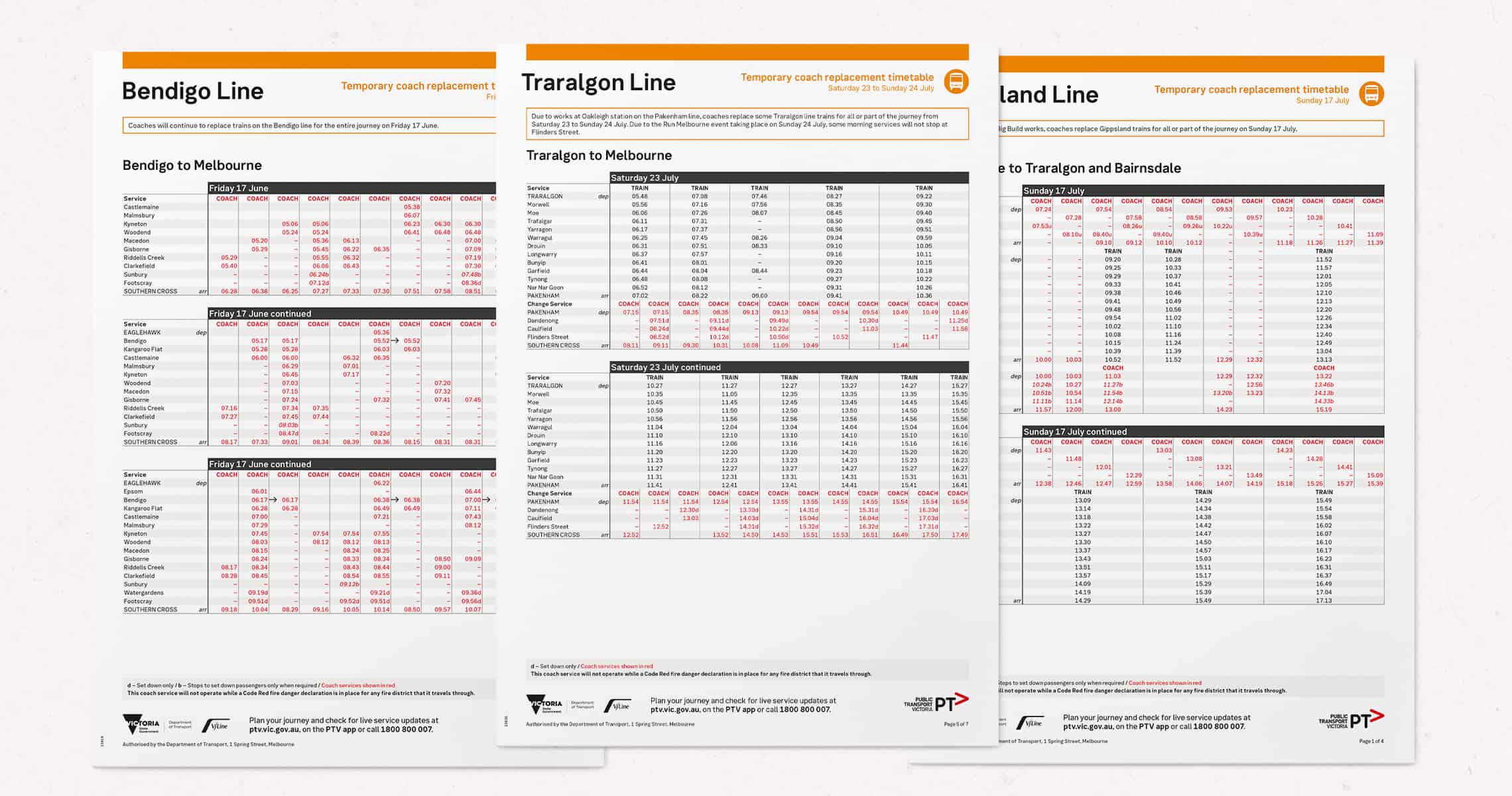 V/Line Timetable | Hothouse Design