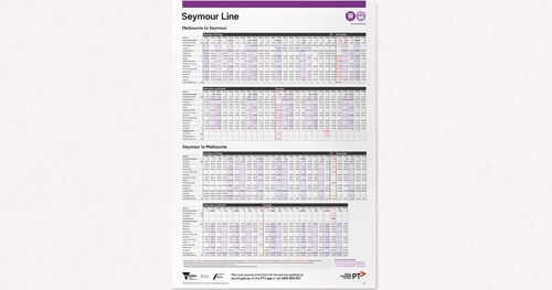 V/Line Timetable | Hothouse Design