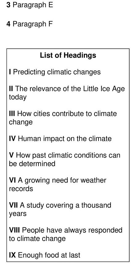 The Little Ice Age Reading Answers -IELTS Examination | SpeakoClub