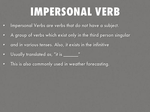 Writing with impersonal verbs | Grammar | SpeakoClub