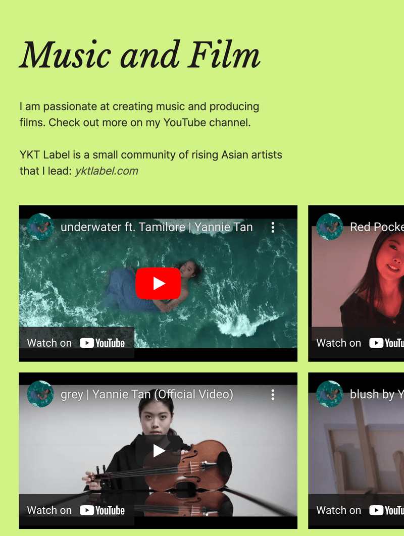 Yannie Tan | Portfolio