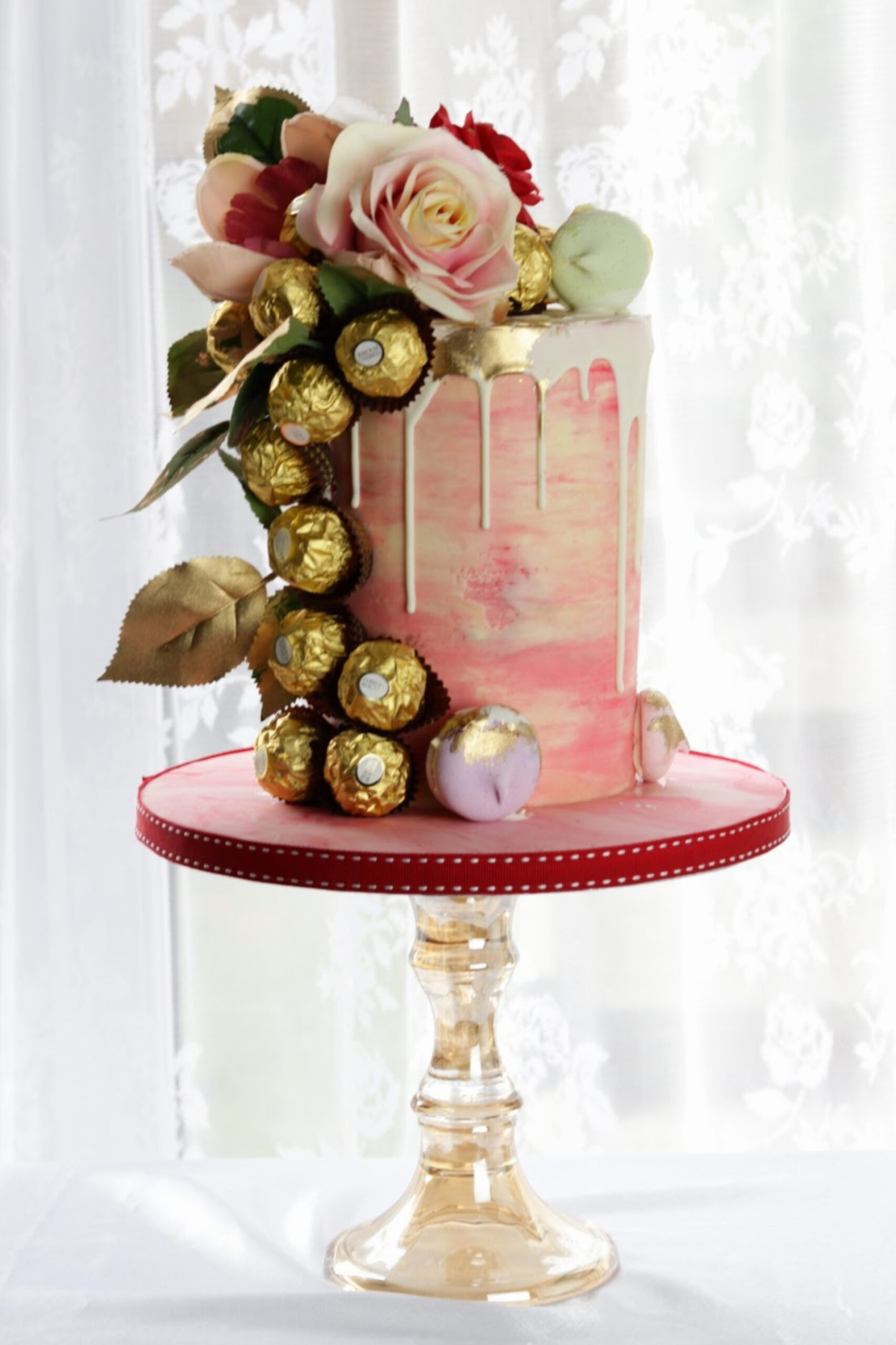 Ferrero Rocher Floral Cascade Cake | Birthday Cakes Northampton