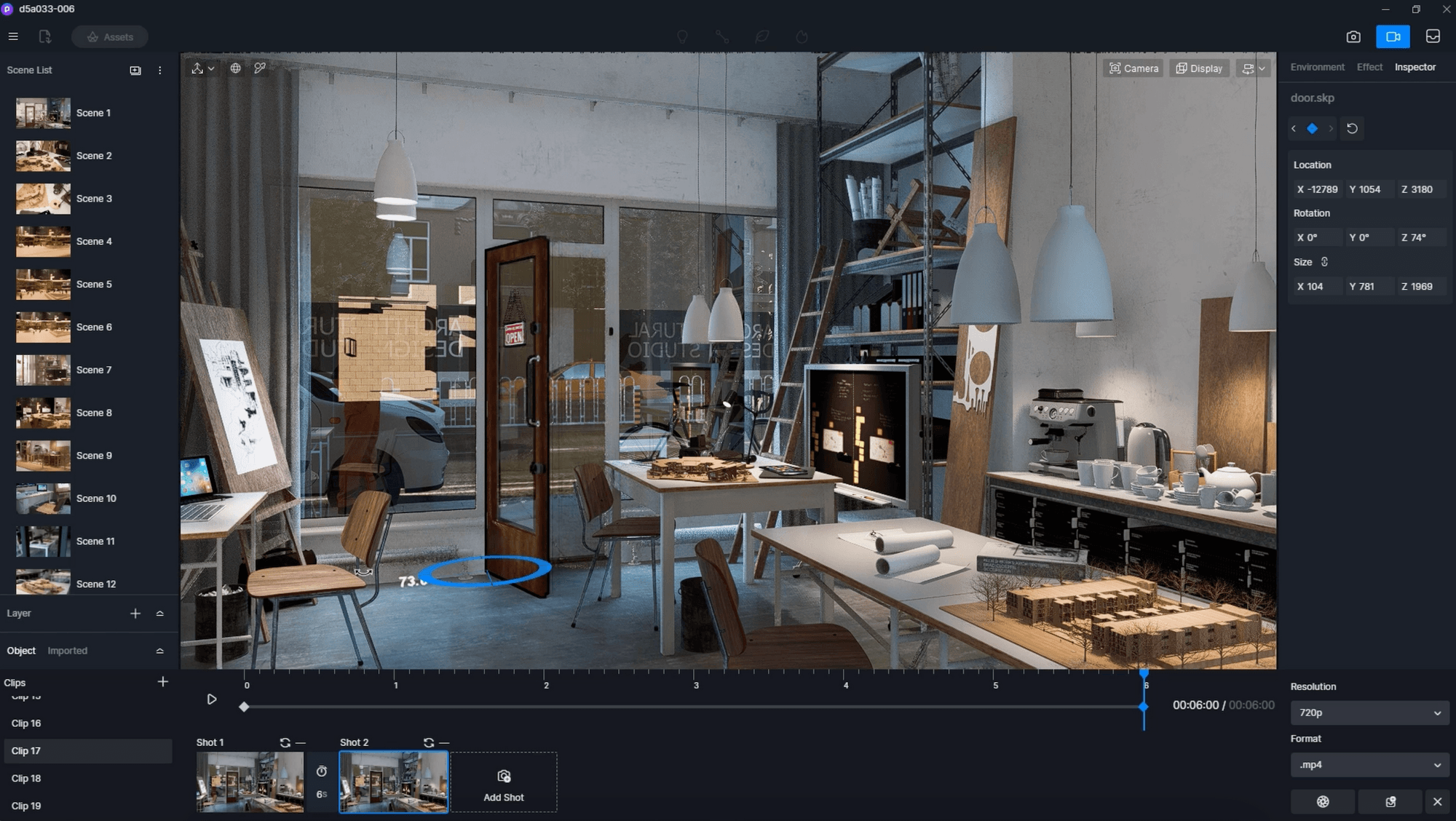 Use keyframes for animation making in D5 Render