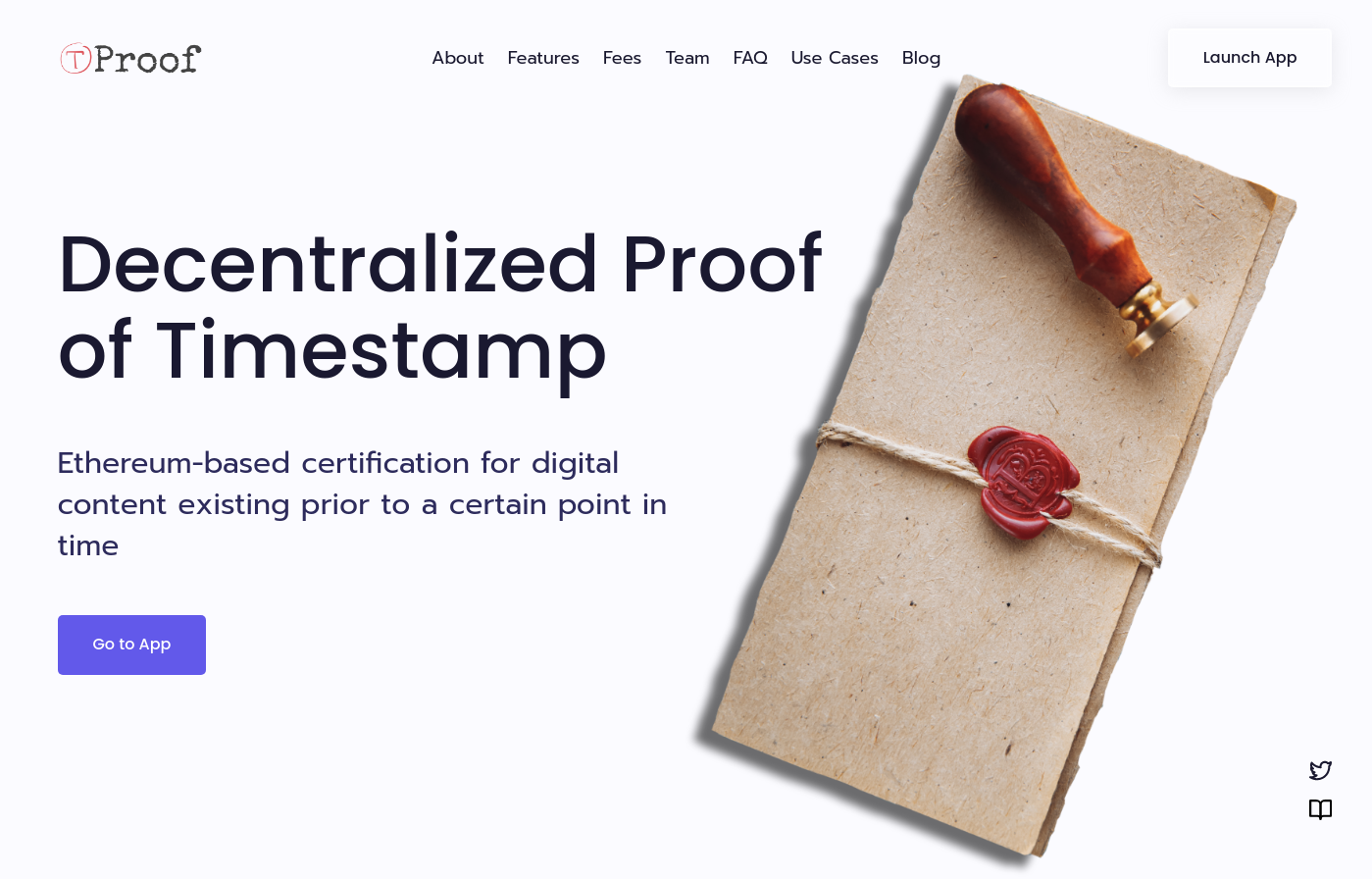 tProof.io dApp | Decentralized Proof of Timestamp