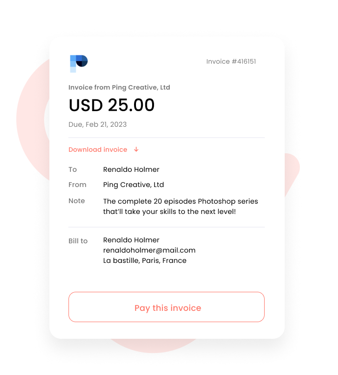 Invoice Landing Page