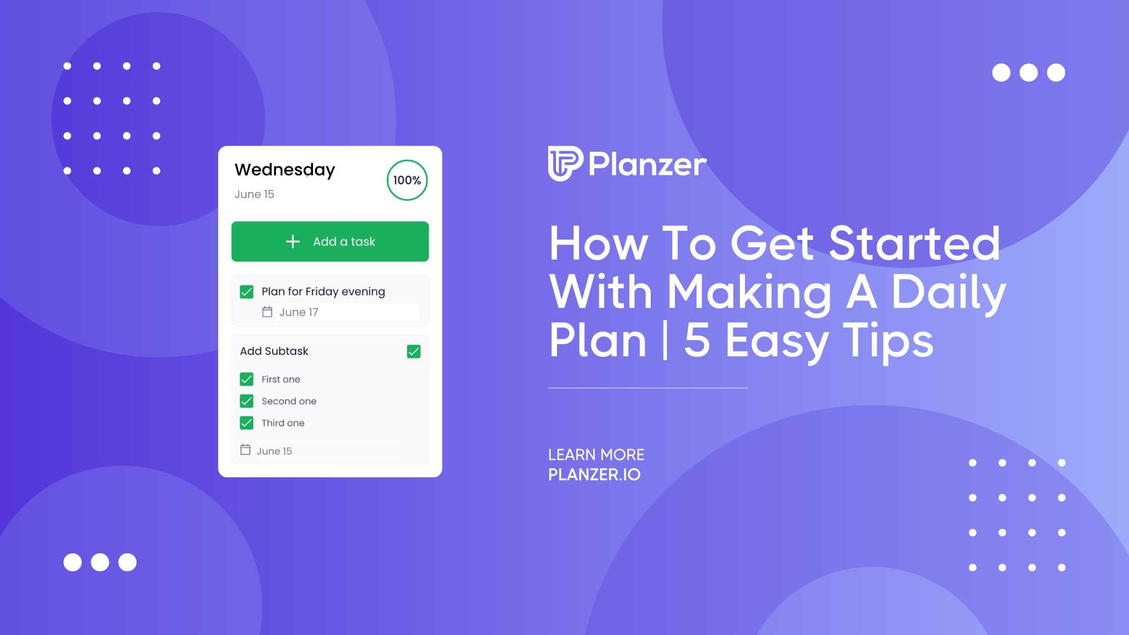 Plan your week ahead - Planzer.io