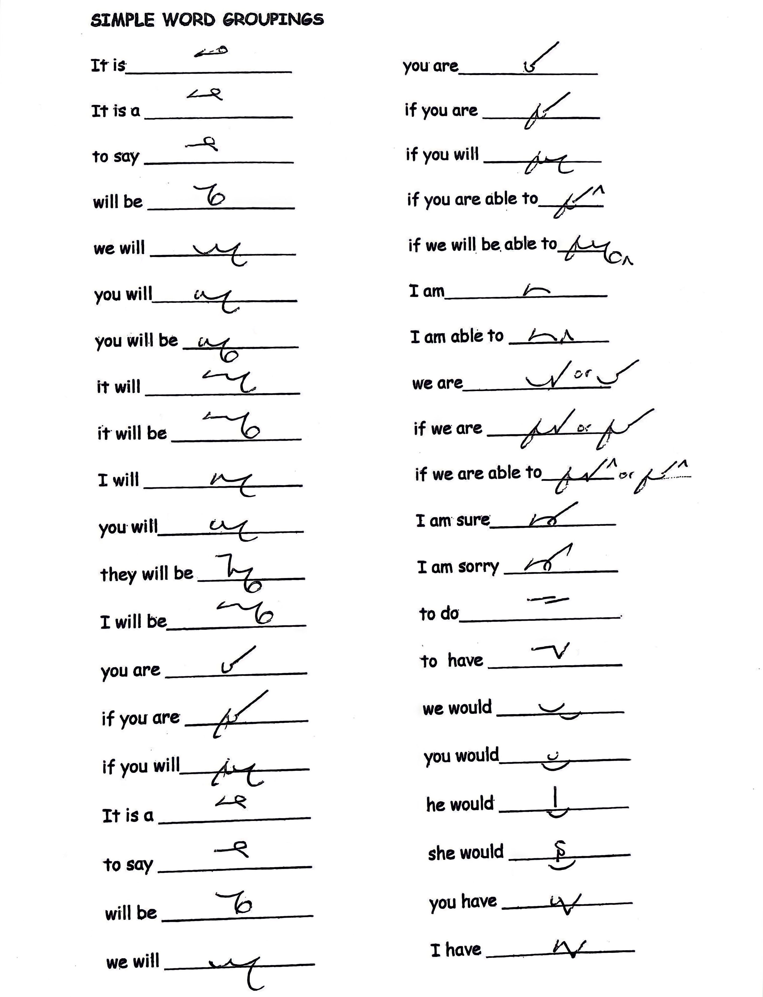 Simple Word Groupings
