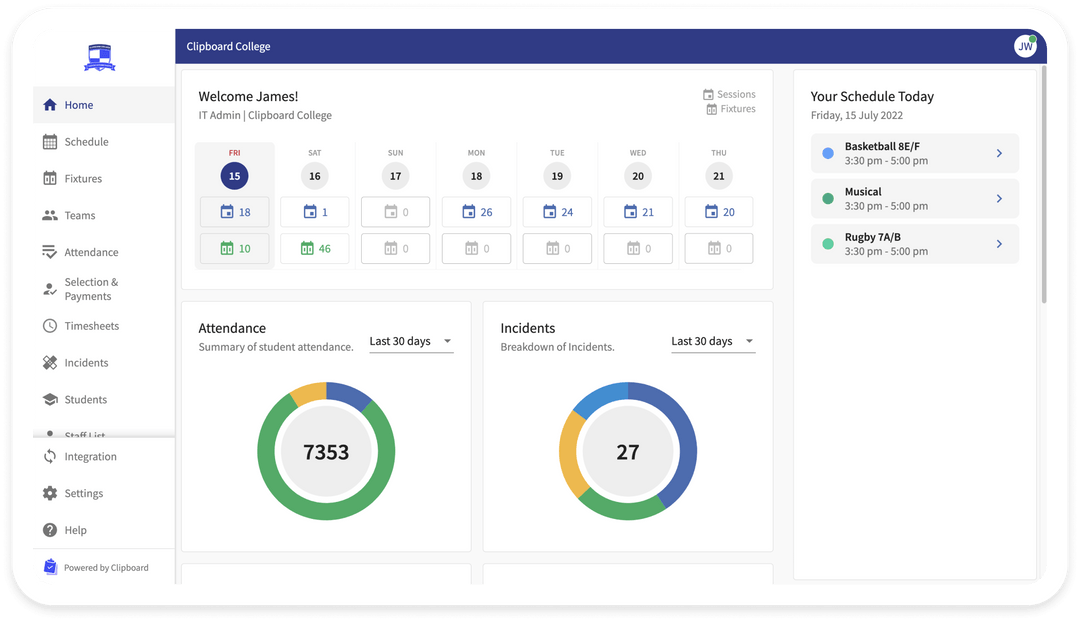 Clipboard Extracurricular Management System