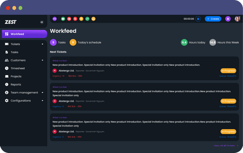 Features | Zest PSA for Business Management