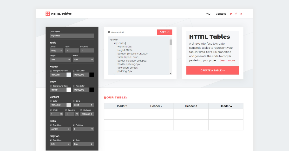 Introduce Celula Somatica Pantaloni Html Table Generator Arthur 