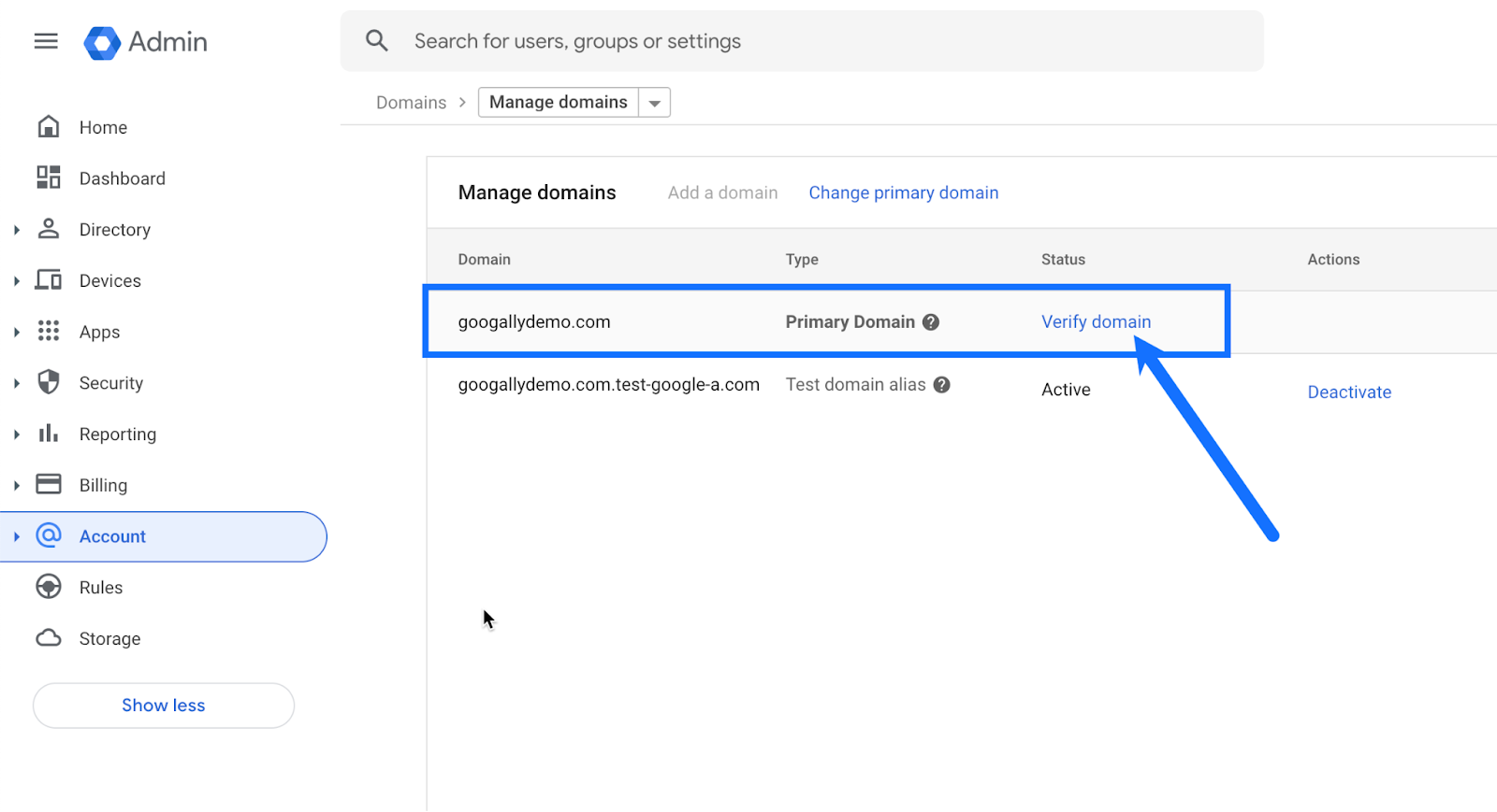 Google Workspace Domain Verification