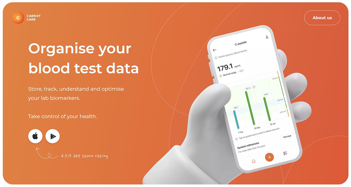 Organise your blood test data | Carrot Care